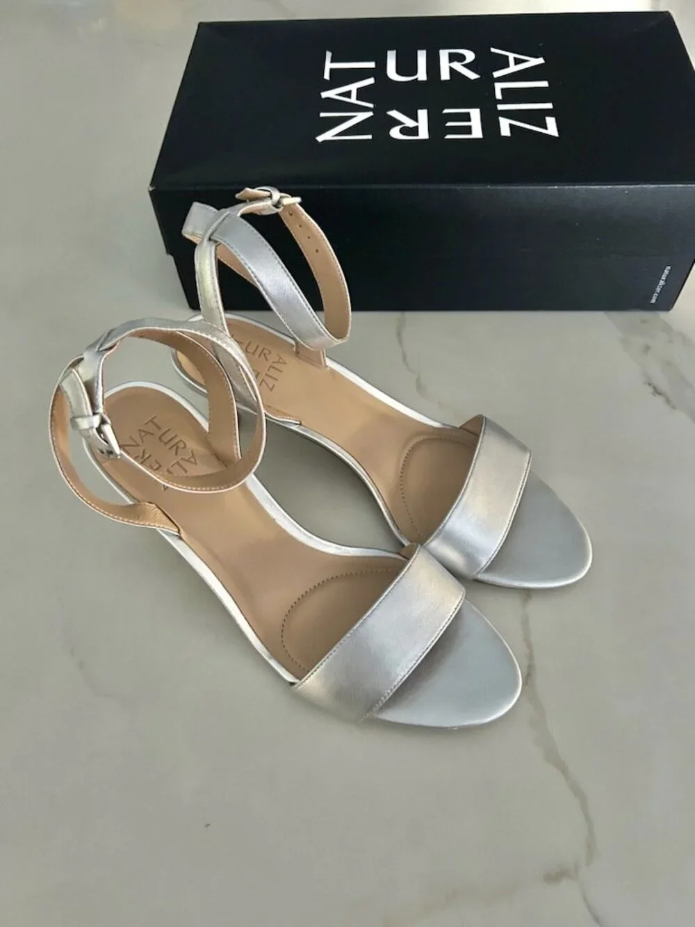 Naturalizer | Shoes | Naturalizer Tinda Dress Sandal Silver Soft ...